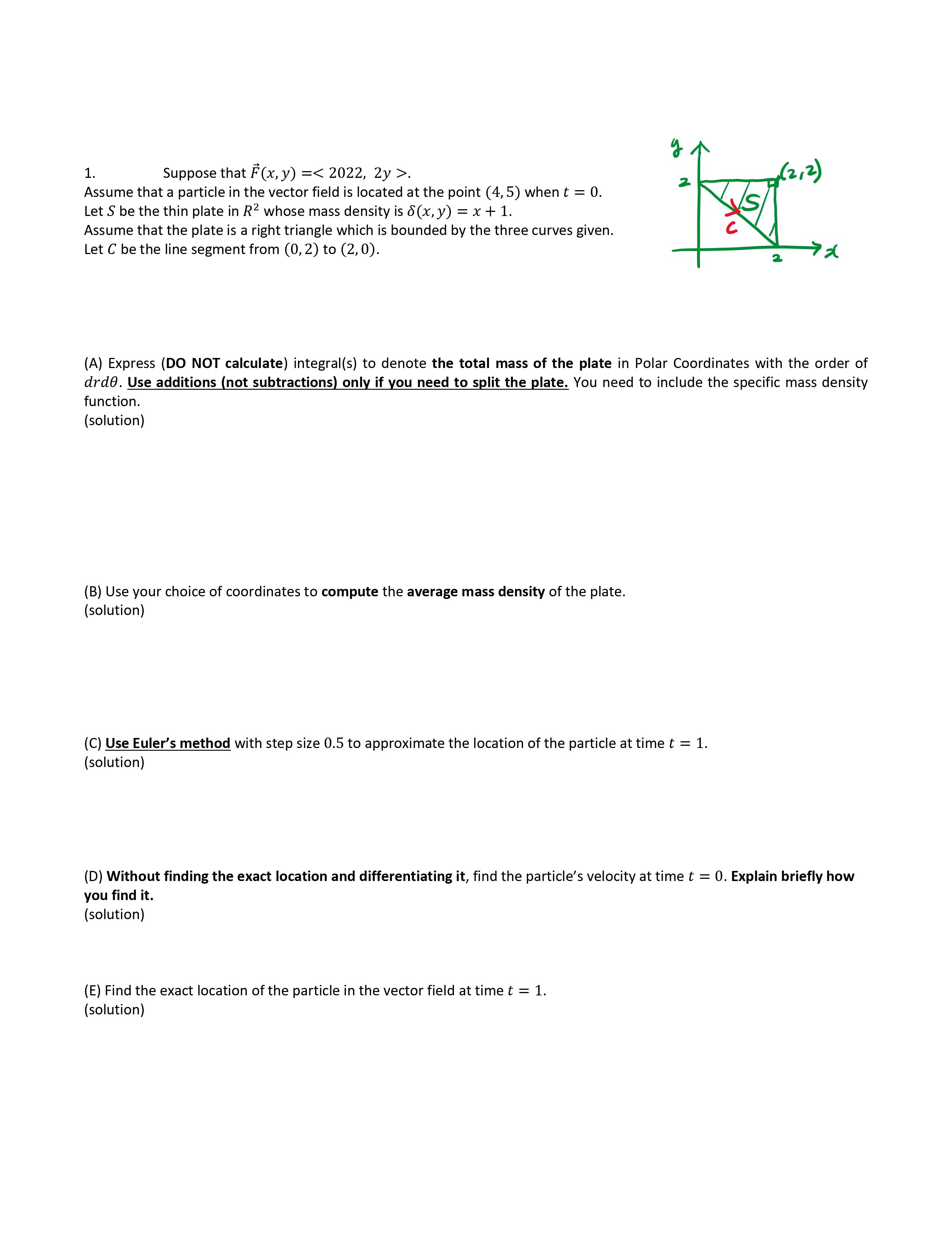 Solved (F) Sketch both the vector field and the flow line | Chegg.com
