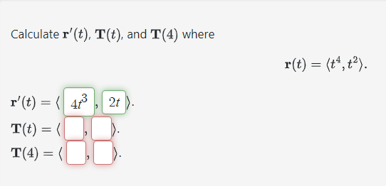 Solved Calculate r′(t) and T(t), where | Chegg.com