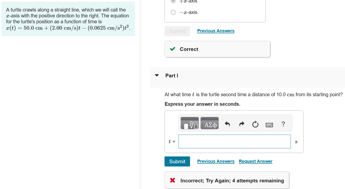 Solved A turtle crawls along a straight line, which we will | Chegg.com
