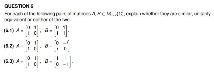 Solved For each of the following pairs of matrices \\( A, B | Chegg.com