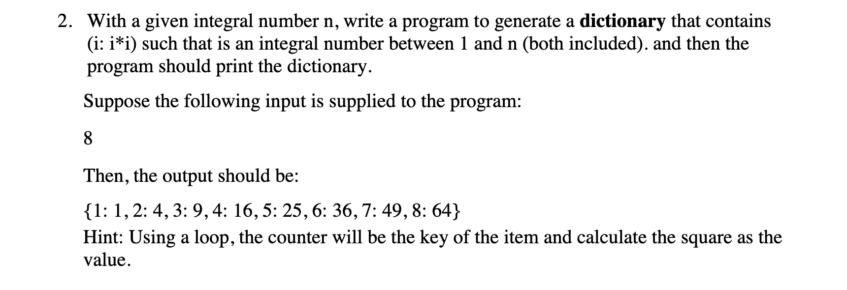Solved 2 With A Given Integral Number N Write A Program 0424