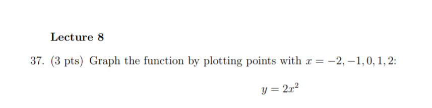 Solved Lecture 8 37. (3 pts) Graph the function by plotting | Chegg.com