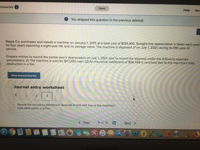 Solved ework Saved Help Save 9 You skipped this question in | Chegg.com Solved ework Saved Help Save 9 You skipped this question in | Chegg.com