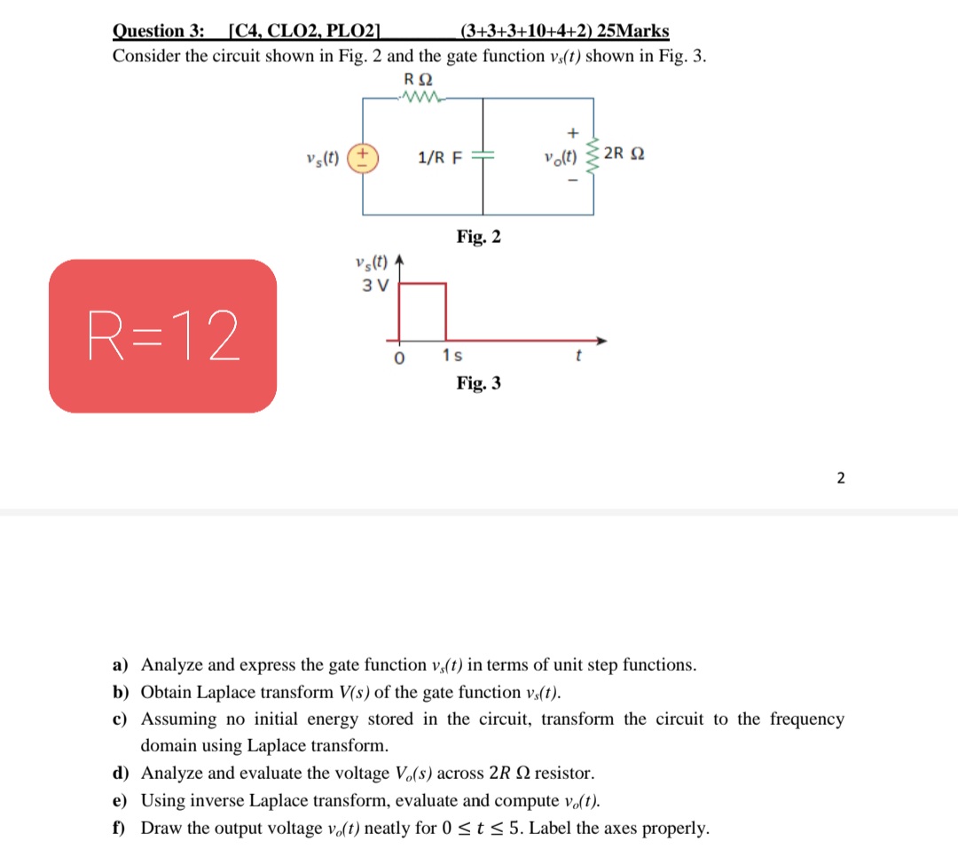 Solved Question 3: [C4, CLO2, PLO2) (3+3+3+10+4+2) 25Marks | Chegg.com