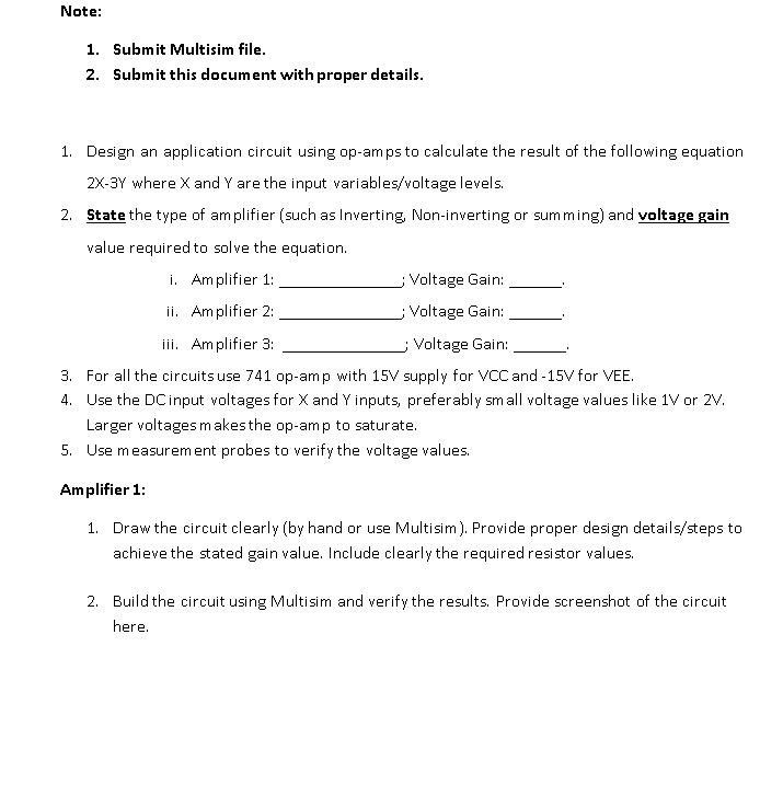 Solved Note: 1. Submit Multisim file. 2. Submit this | Chegg.com