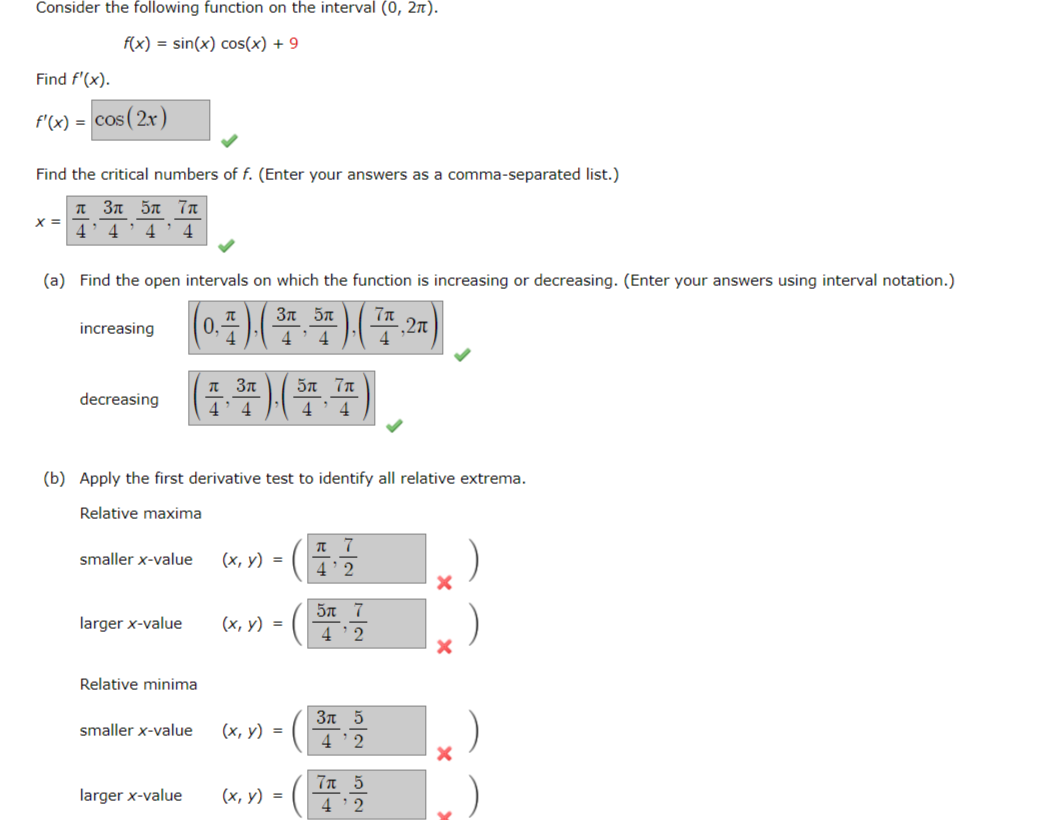 Solved Consider the following function on the interval | Chegg.com