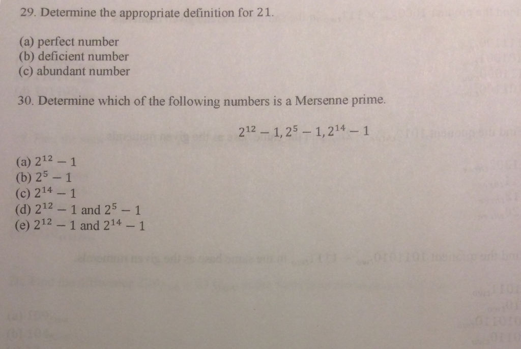 Solved 29. Determine the appropriate definition for 21. (a) | Chegg.com