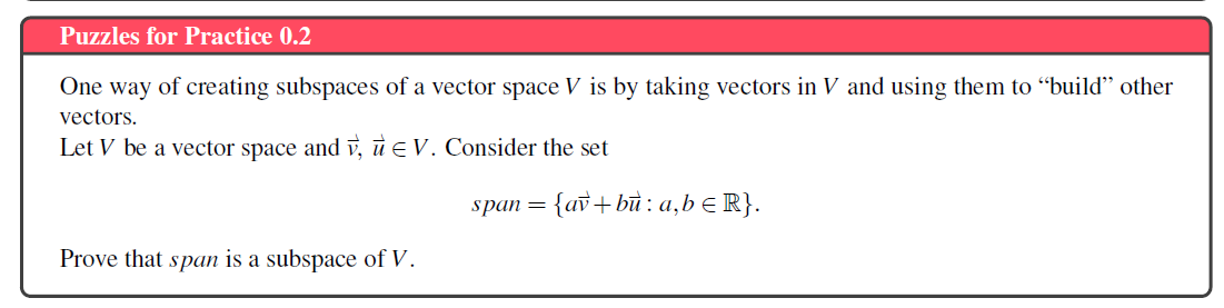 Solved One way of creating subspaces of a vector space V ﻿is | Chegg.com