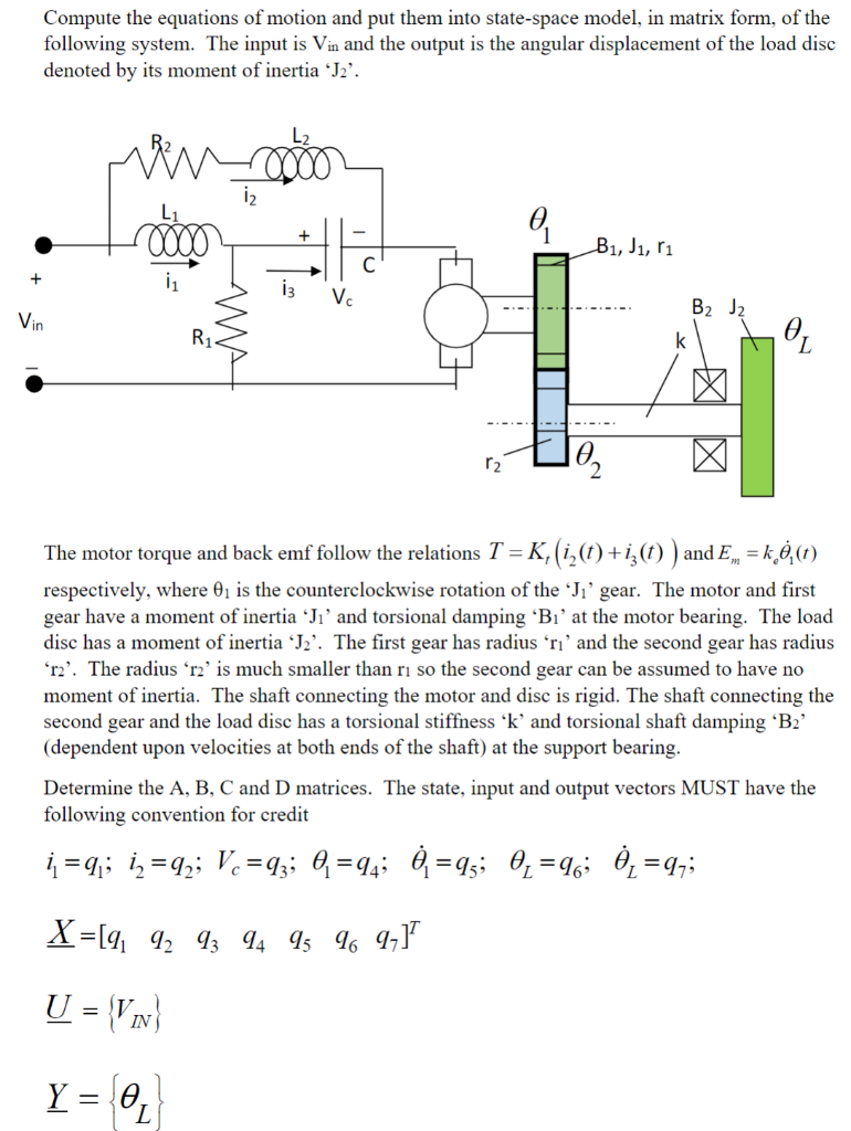 Compute the equations of motion and put them into | Chegg.com