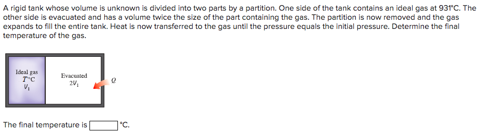 Solved A rigid tank whose volume is unknown is divided into | Chegg.com