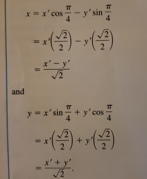 Solved why and how does x'(rad2/2)-y'(rad2/2) simplify to | Chegg.com