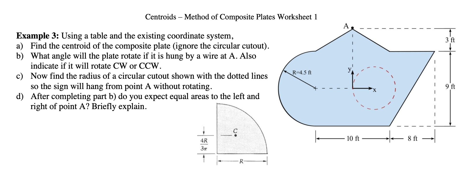 Solved Centroids – Method of Composite Plates Worksheet 1 | Chegg.com
