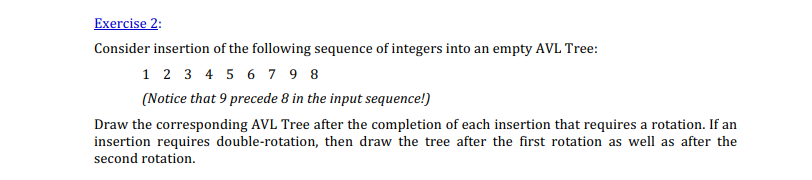 Solved Exercise 2 Consider Insertion Of The Following
