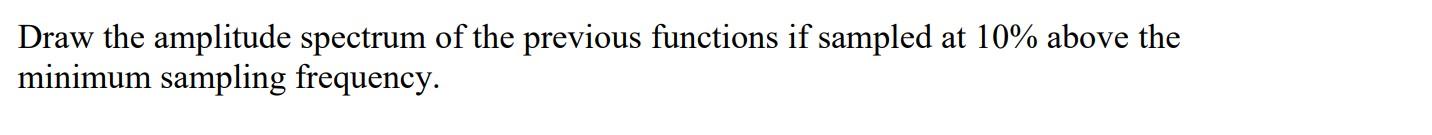 Solved Determine the minimum sampling frequency for the | Chegg.com