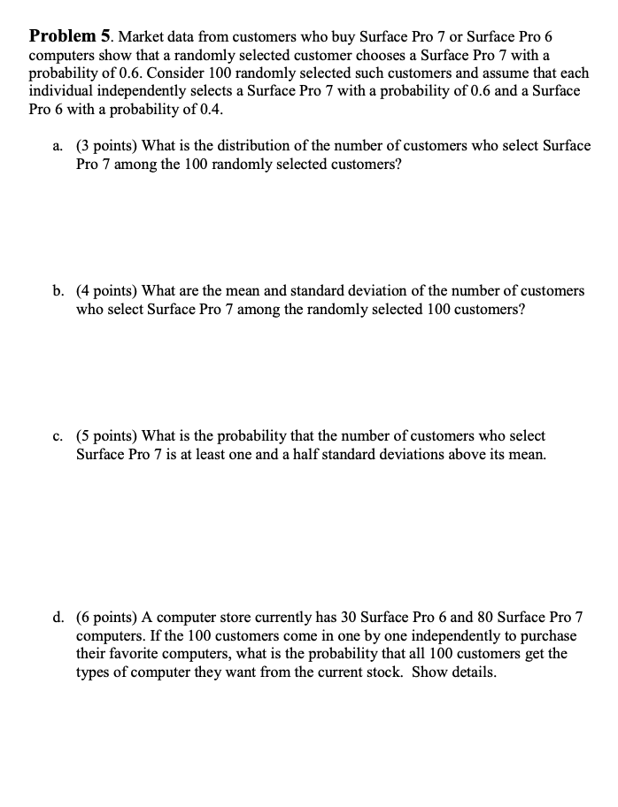 Solved Statistics and Probability Question. Please show and | Chegg.com