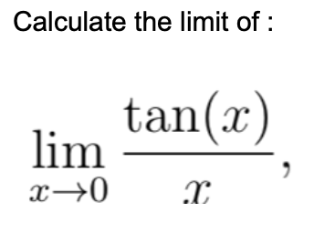 Solved Calculate the limit of: tan(2 lim x+0 T | Chegg.com