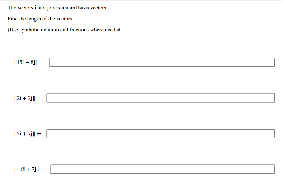 Solved The vectors i and j are standard basis vectors. Find | Chegg.com