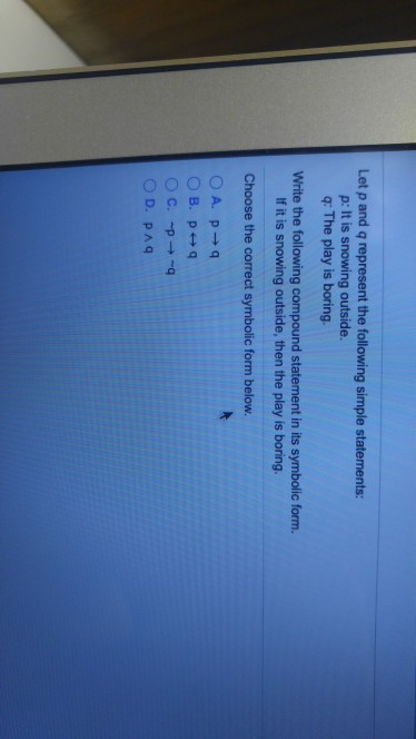 Solved Let p and q represent the following simple statements | Chegg.com