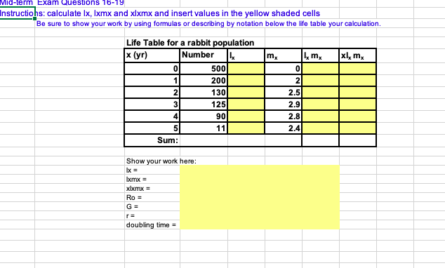 Solved Please help me find the lx, lxmx and xlxmx for the | Chegg.com