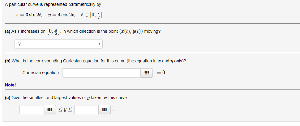 Solved A particular curve is represented parametrically by | Chegg.com