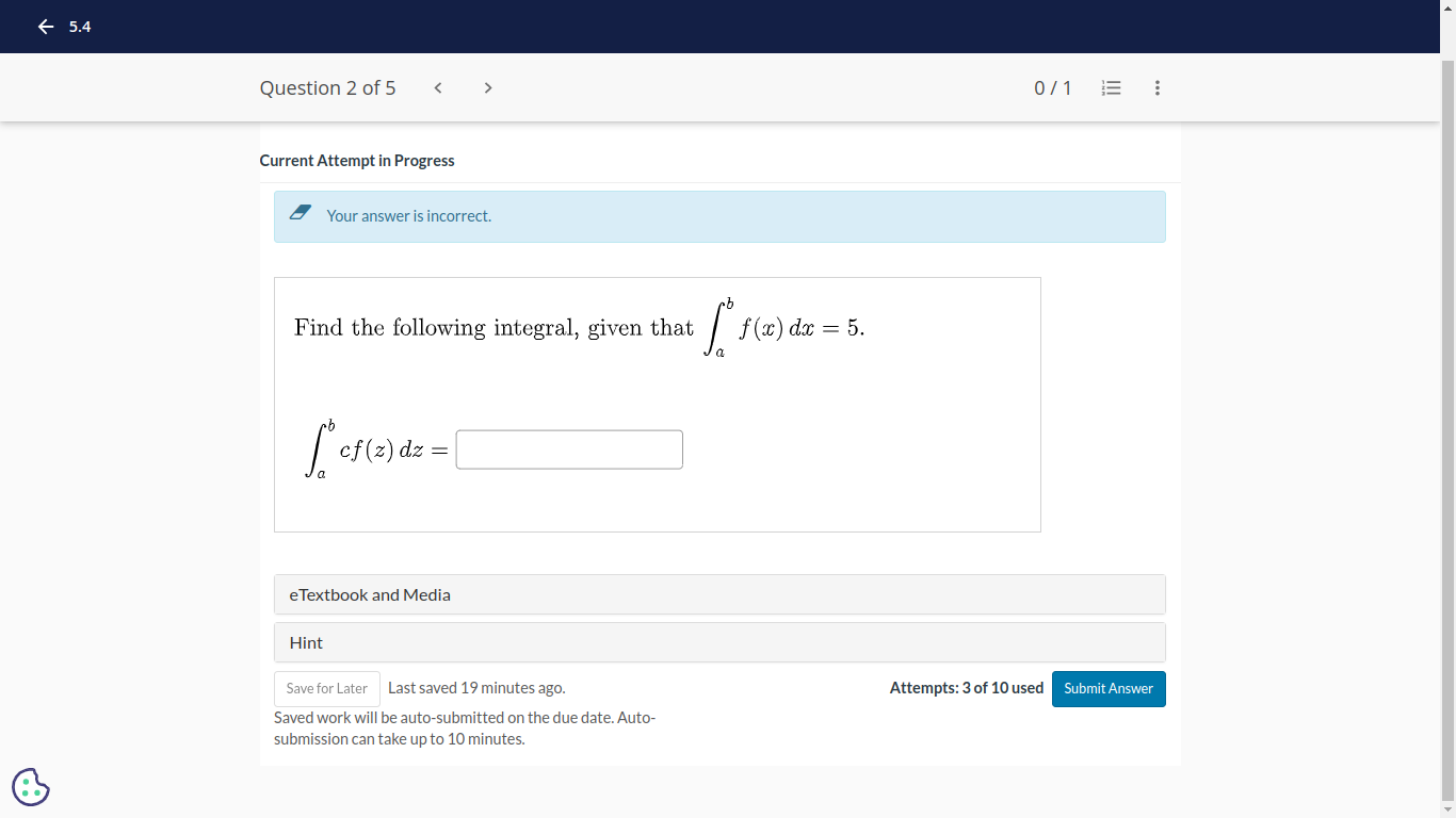 Solved Find the following integral, given that \\( | Chegg.com