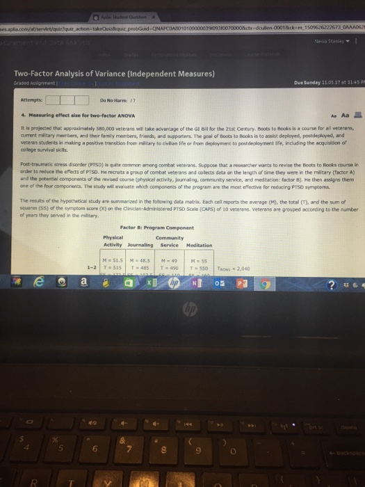 Solved Necia Starley Two-Factor Analysis of Variance | Chegg.com
