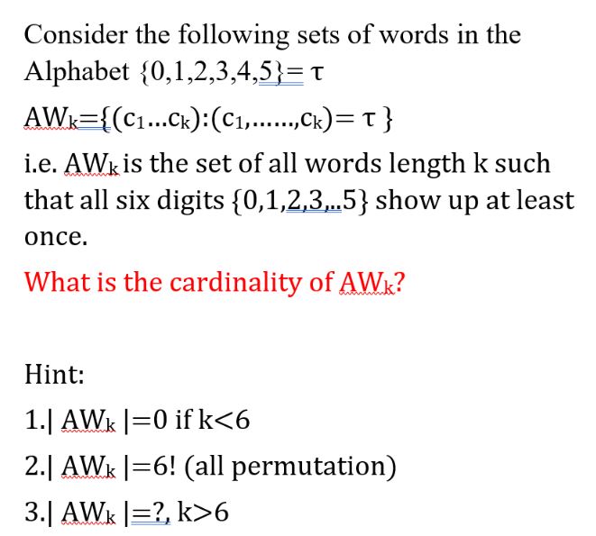Solved Consider the following sets of words in the Alphabet | Chegg.com
