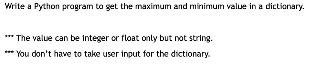 Solved Write A Python Program To Get The Maximum And Minimum