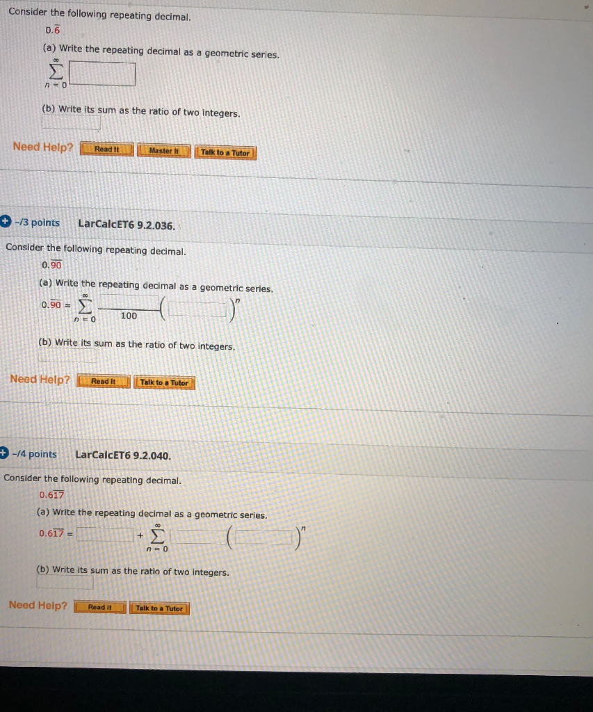 Solved Consider the following repeating decimal. 0.6 (a) | Chegg.com
