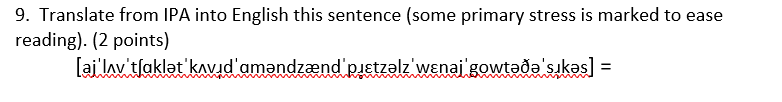 9. Translate from IPA into English this sentence | Chegg.com