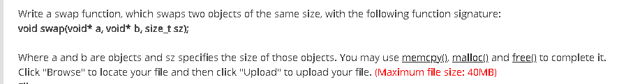 Solved Write a swap function, which swaps two objects of the | Chegg.com