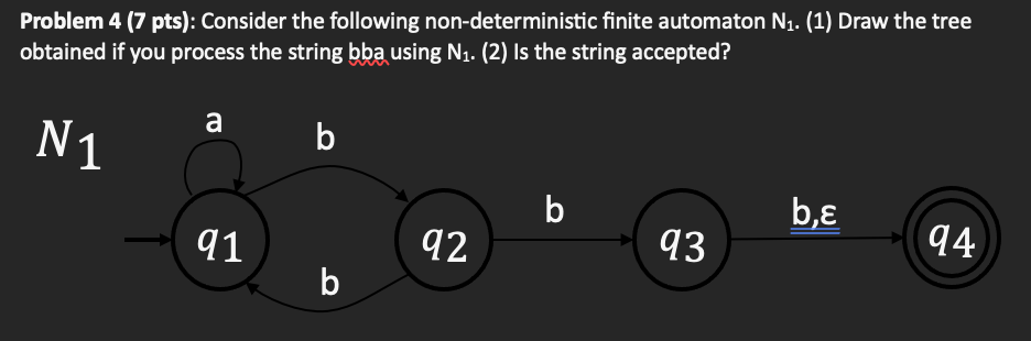 Solved Problem 4 (7 pts): Consider the following | Chegg.com