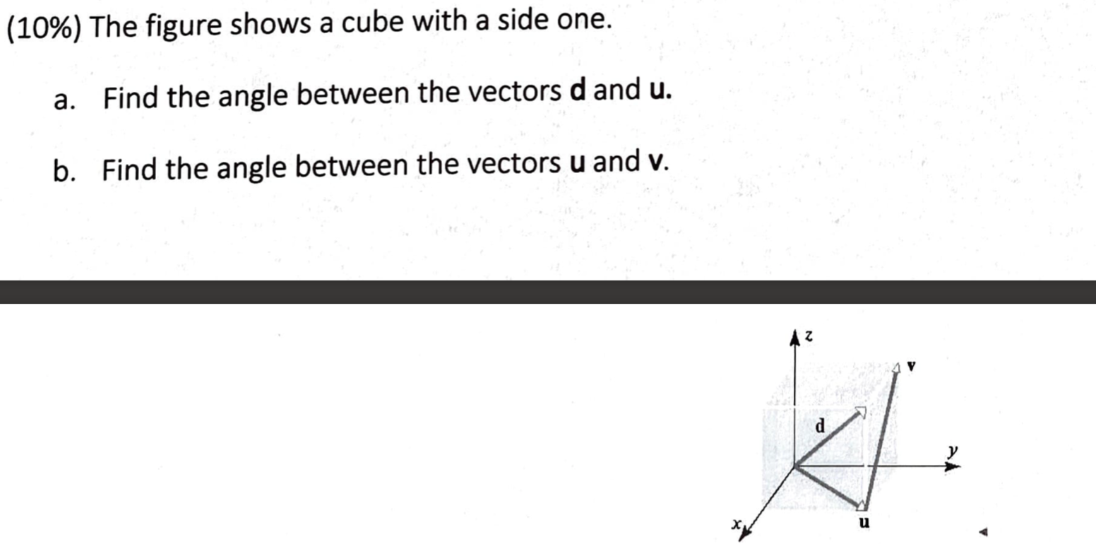 Solved (10%) The figure shows a cube with a side one. a. | Chegg.com