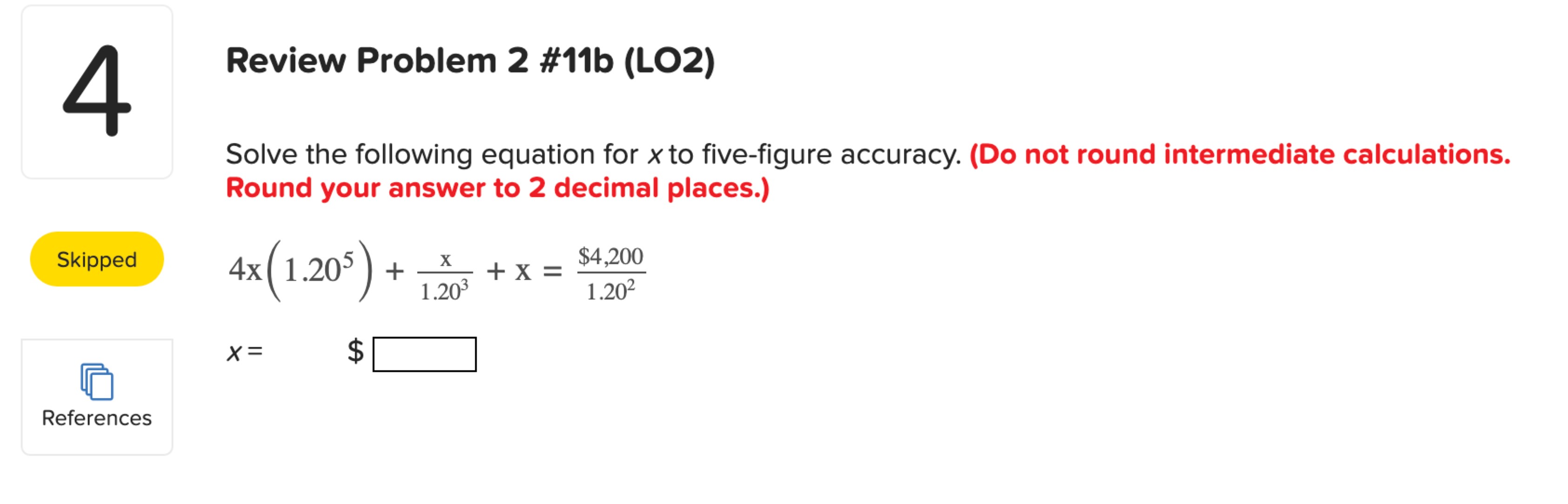 Solved 1 ﻿Review Problem 2 ﻿#11b (LO2)Solve the following | Chegg.com
