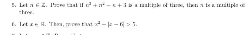 Solved 5. Let n∈Z. Prove that if n3+n2−n+3 is a multiple of | Chegg.com