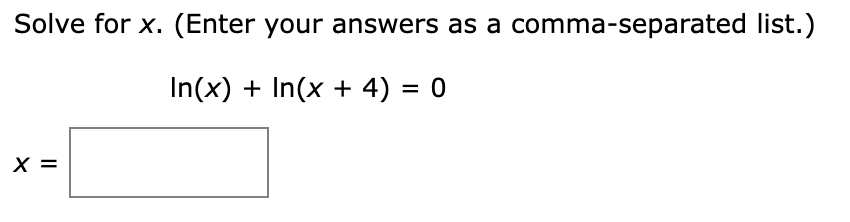Solved Solve for x. (Enter your answers as a comma-separated | Chegg.com