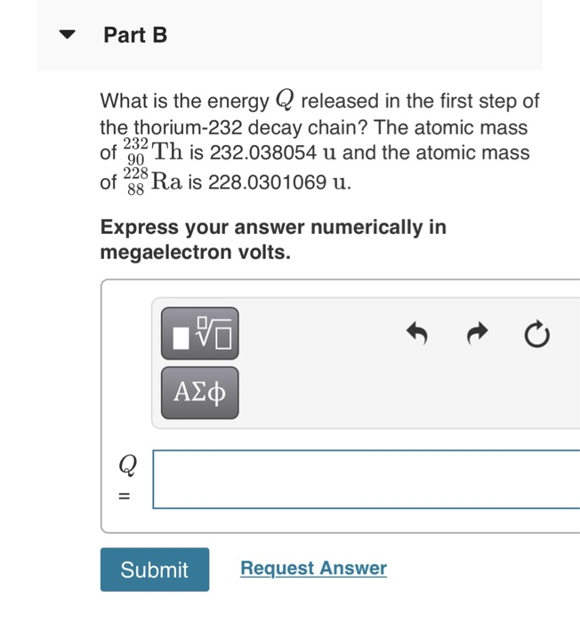 Solved Part B What is the energy Q released in the first | Chegg.com