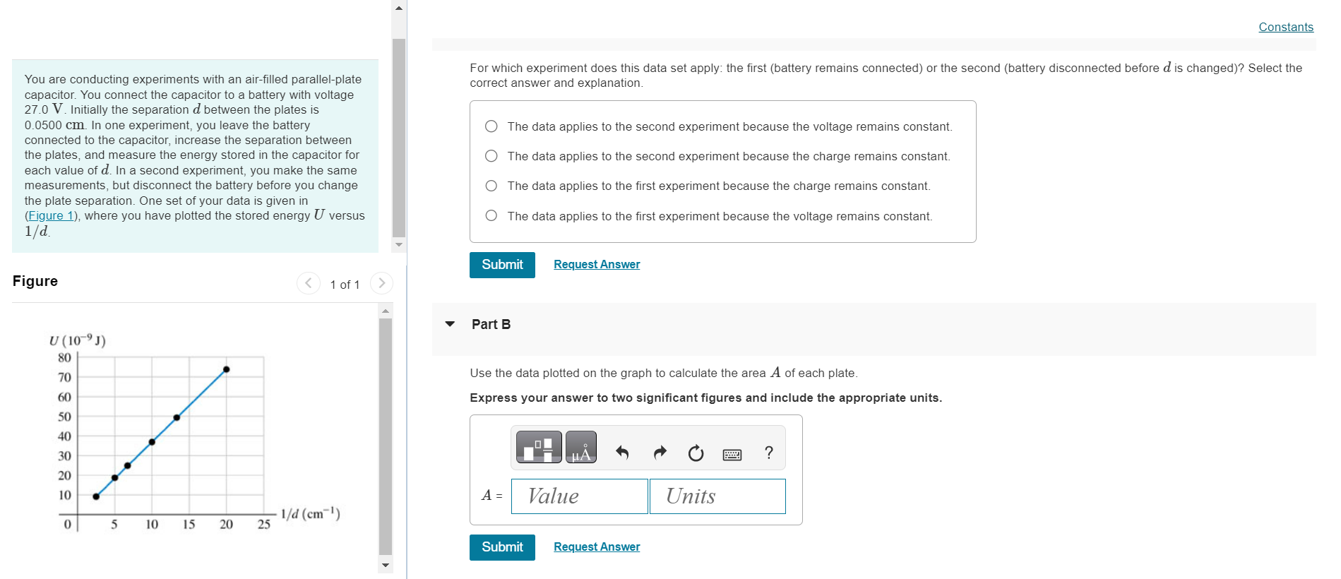 Solved Figure 1 of 1 Part B Use the data plotted on the | Chegg.com
