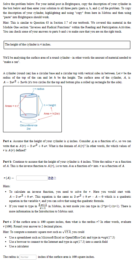 Solved Solve the problem below. For your initial post in | Chegg.com