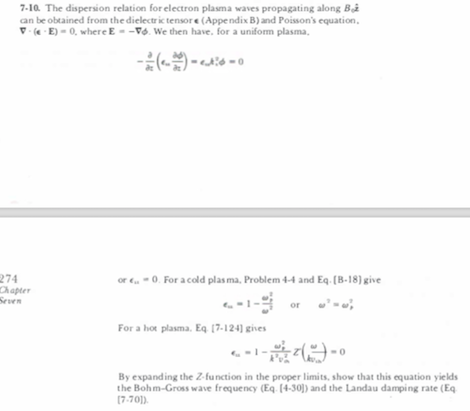 7-10. The dispersion relation for electron plasma | Chegg.com