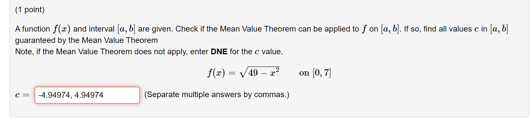 Solved A Function Fx And Interval Ab Are Given Check 0547
