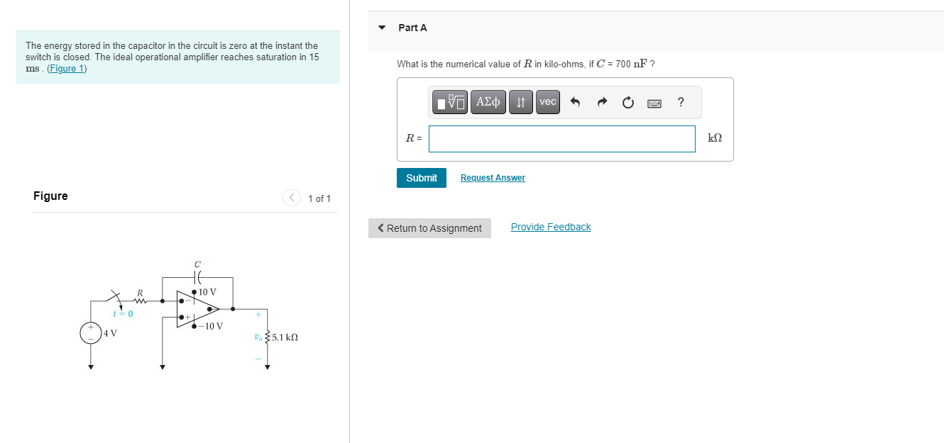 Solved The energy stored in the capacitor in the circuit is | Chegg.com