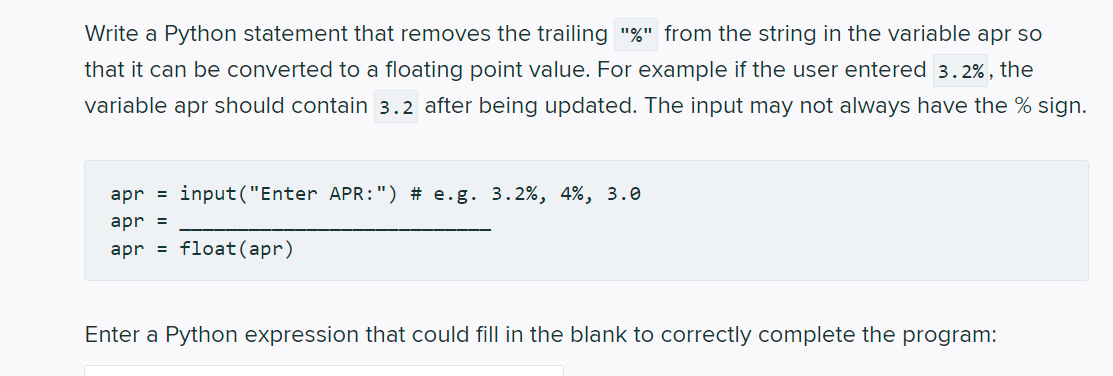 Solved Write a Python statement that removes the trailing | Chegg.com