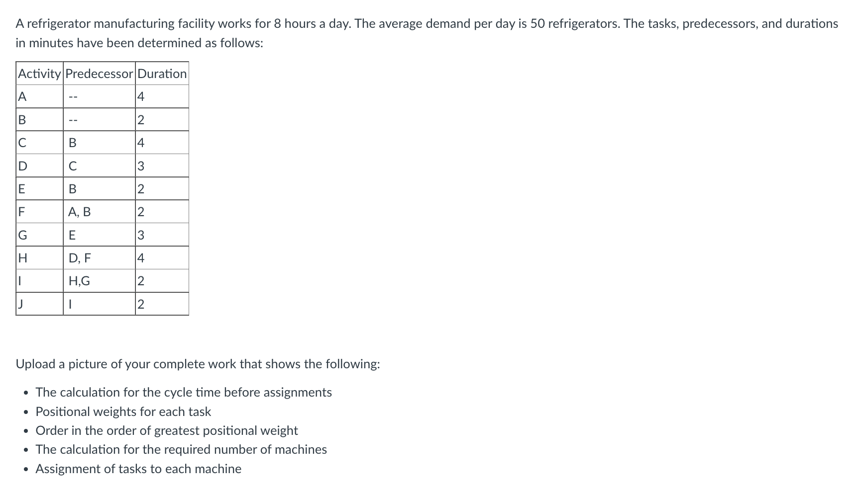Solved A refrigerator manufacturing facility works for 8 | Chegg.com