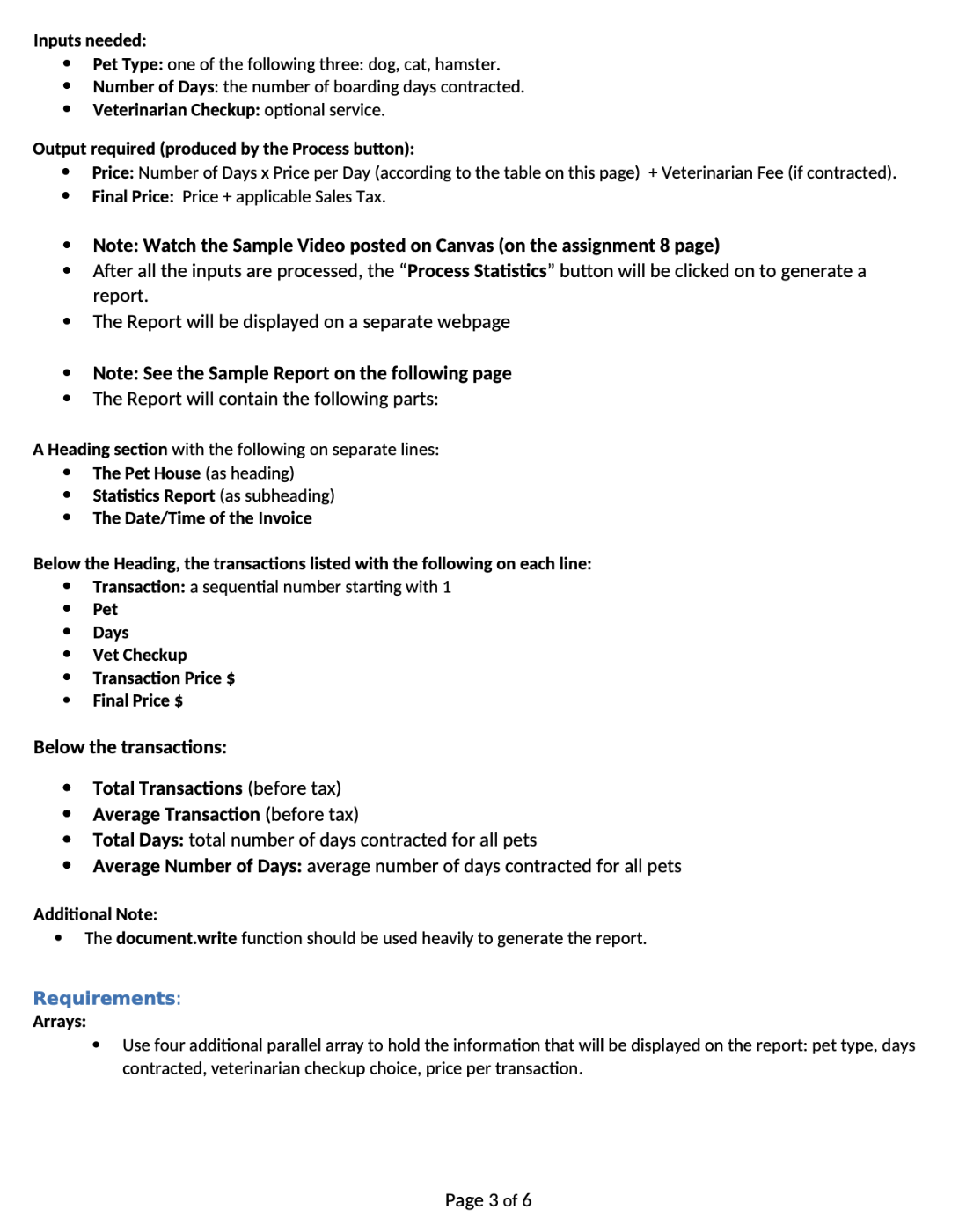 Solved Functions - Functions are required to: - Initialize | Chegg.com