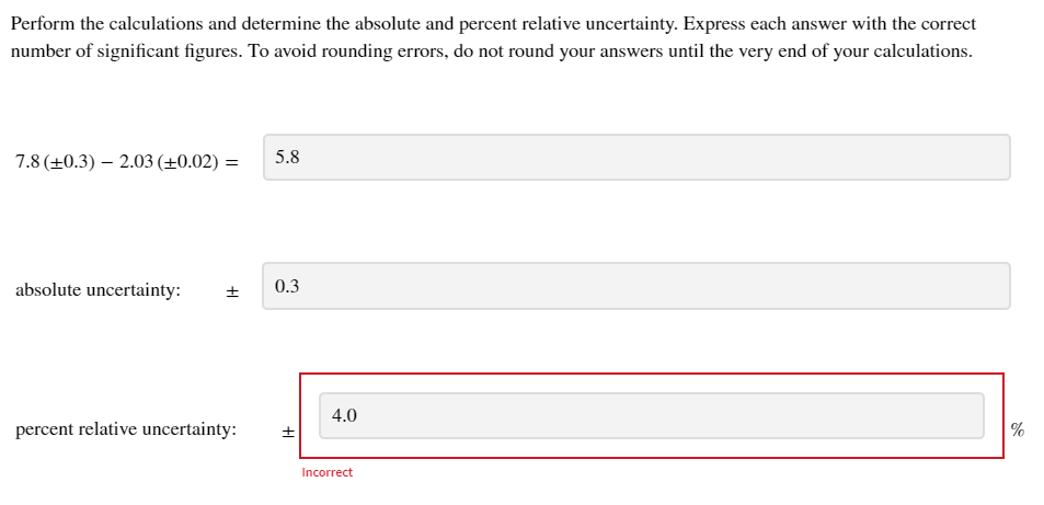 Solved Perform the calculations and determine the absolute | Chegg.com
