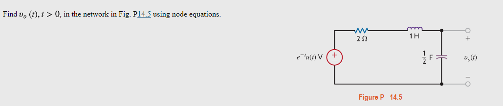 Solved Find v, (t), 1 > 0, in the network in Fig. P14.5 | Chegg.com