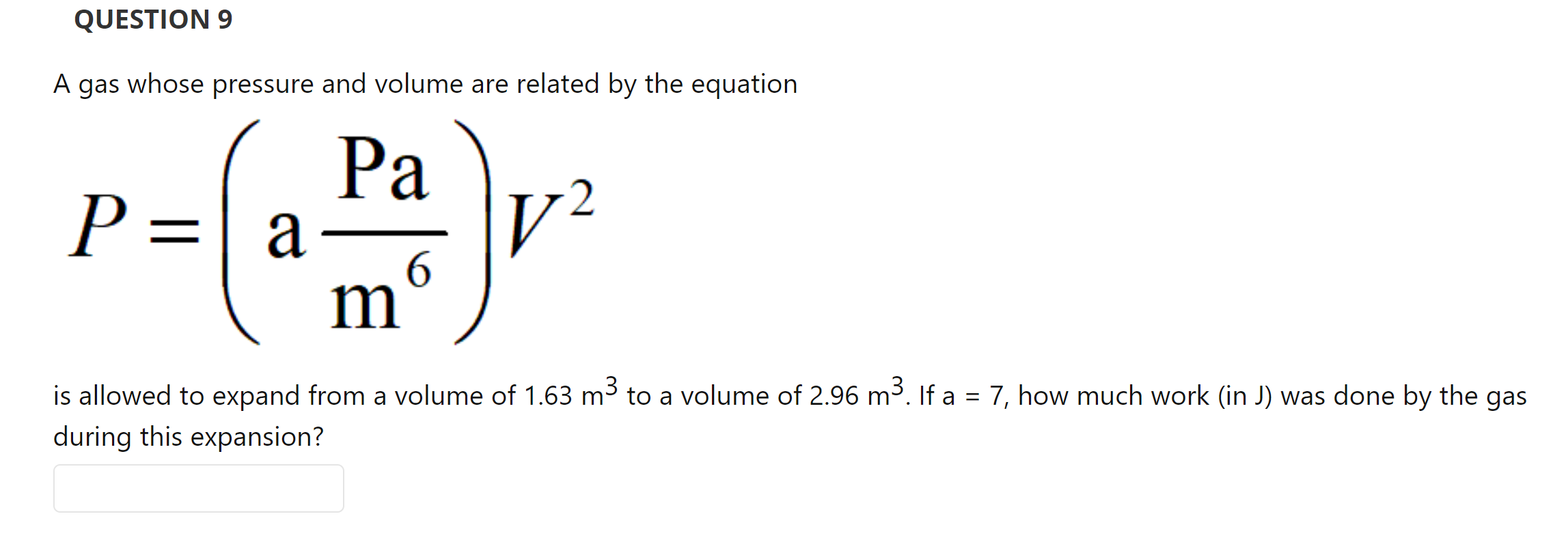 Solved QUESTION 9 A gas whose pressure and volume are | Chegg.com