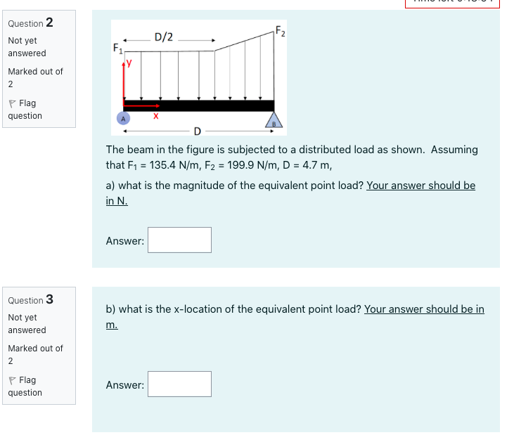 Solved D/2 F2 F1 У Question 2 Not yet answered Marked out of | Chegg.com