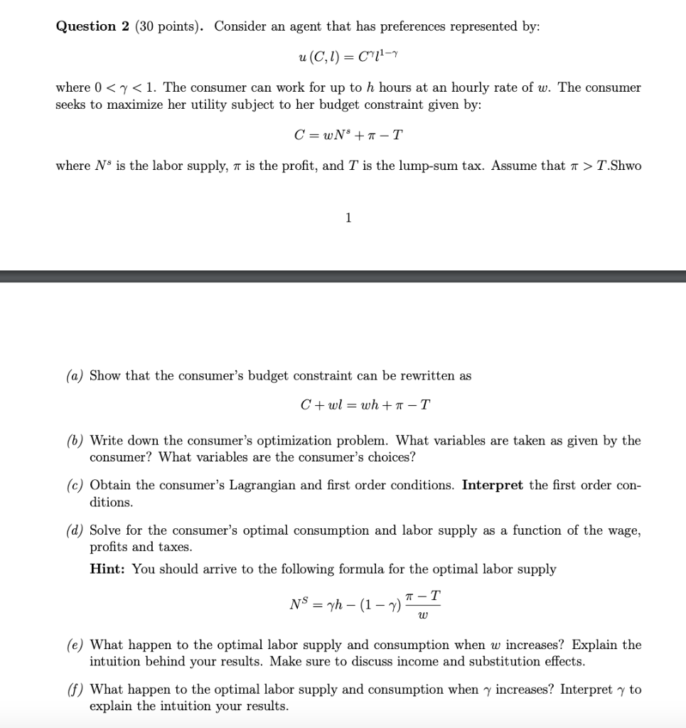 Solved Question 2 (30 points). Consider an agent that has | Chegg.com